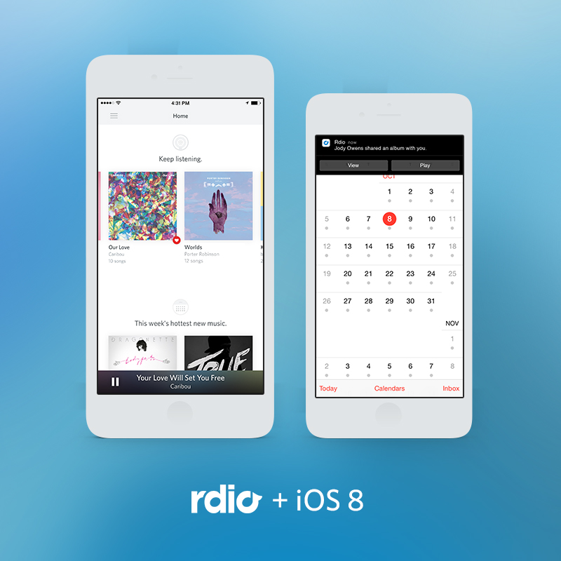 Rdio App Updated for iOS 8 & CarPlay - RouteNote Blog