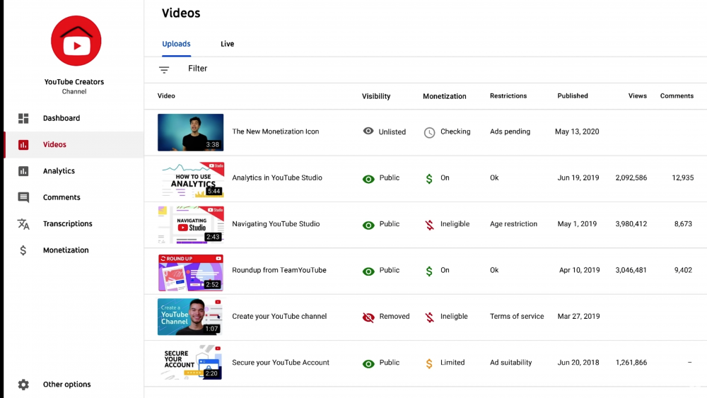 YouTube's new grey 'Checking' icon should clean up their monetization ...