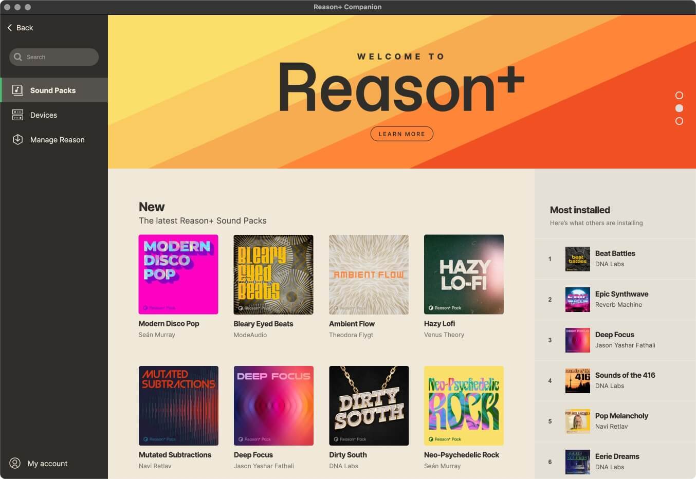 Reason+ - $19.99/month for Reason with weekly new instruments, effects ...