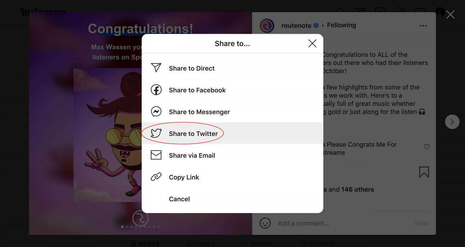 How to share Instagram posts on Twitter with previews - RouteNote Blog